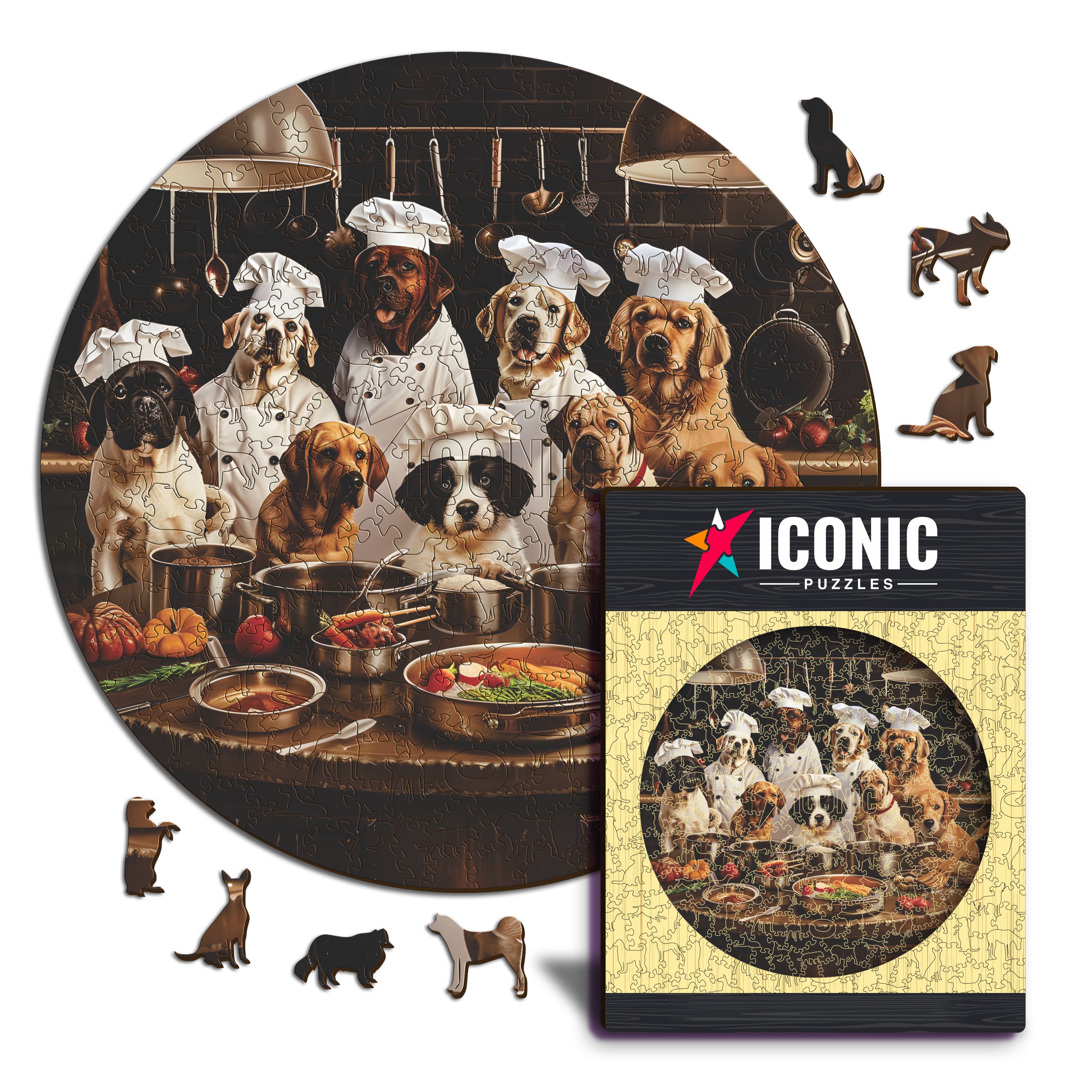 Perros Cocineros - Rompecabezas de Madera – Iconic Puzzles MX